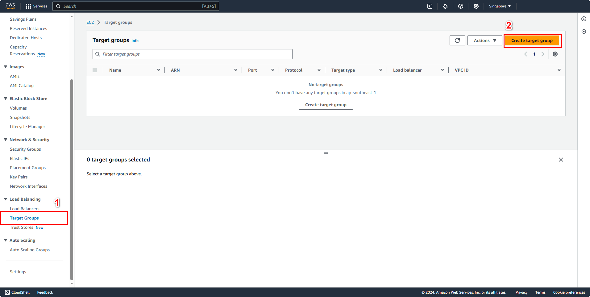 Create Target Group :: DEPLOYING FCJ MANAGEMENT APPLICATION WITH AUTO SCALING GROUP.