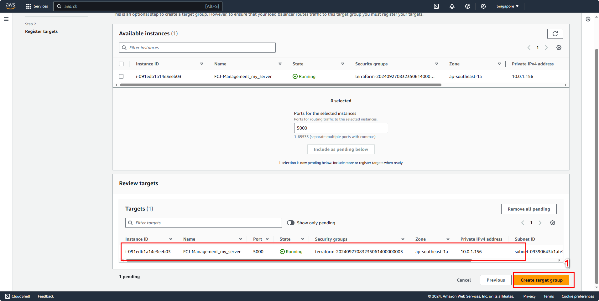 Create Target Group :: DEPLOYING FCJ MANAGEMENT APPLICATION WITH AUTO SCALING GROUP.